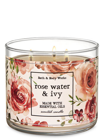 Buy Rose Water & Ivy 3-Wick Candle Online | Bath & Body Works Singapore