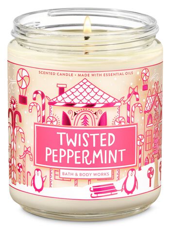 Shop Twisted Peppermint Single Wick Candle | SG Bath & Body Works